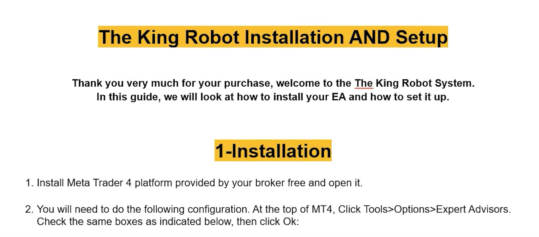 King Robot EA - EA Trading Academy